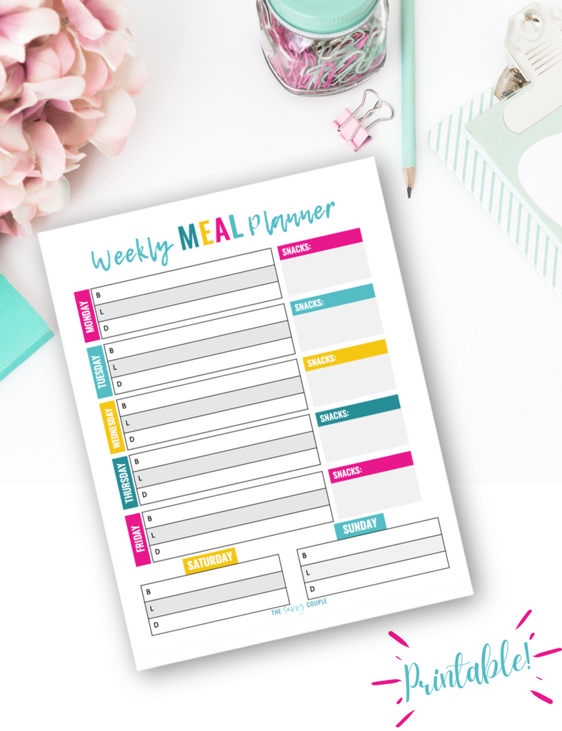 Weekly Meal Plan Worksheet {Digital Download} – The Savvy Mama Shop